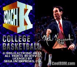 Coach K College Basketball ROM Download for Sega Genesis - CoolROM.com