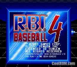 RBI Baseball 4 ROM Download for Sega Genesis - CoolROM.com