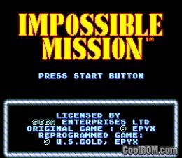 Impossible Mission ROM Download for Sega Master System - CoolROM.com