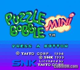 Puzzle Bobble Mini ROM Download for Neo Geo Pocket - CoolROM.com