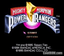 Mighty Morphin Power Rangers ROM Super Nintendo / SNES - CoolROM.com